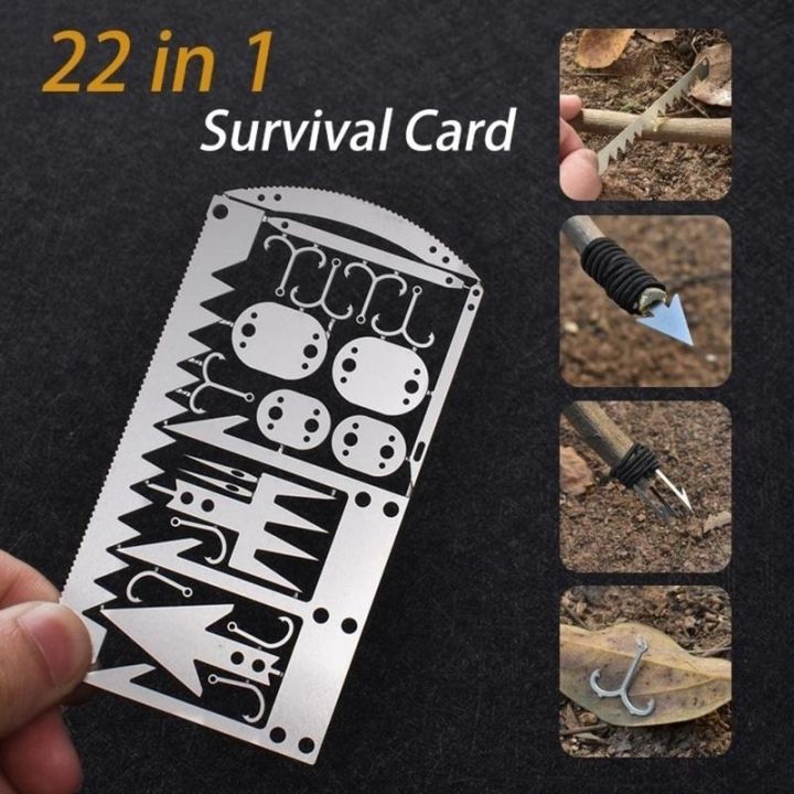 Survival Tool Card 22 In 1 Survival Card-Multi Purpose Stainless Steel ...