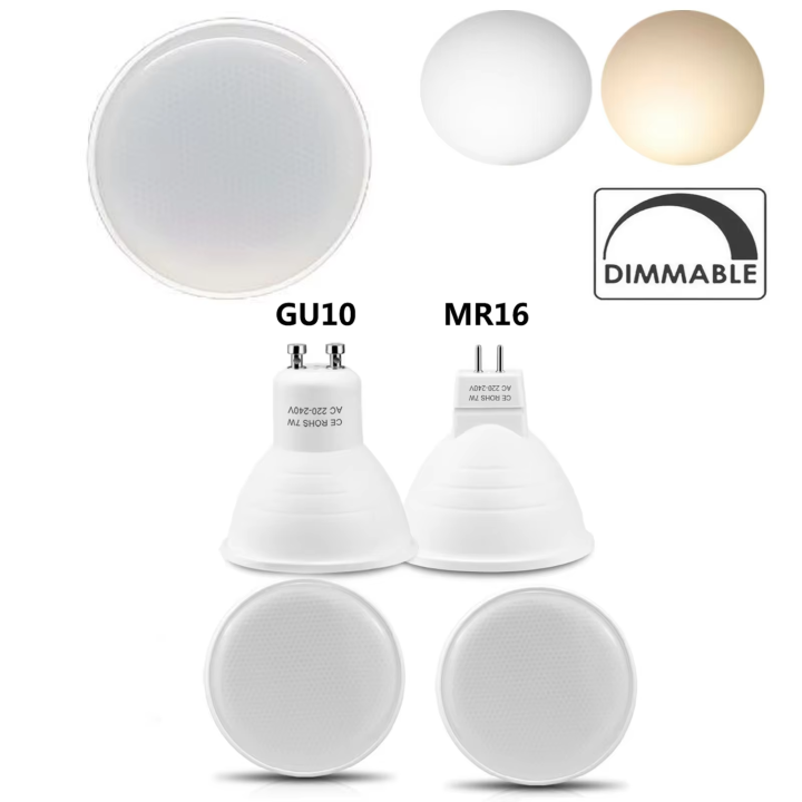180° Degree Wide Beam Dimmable LED Spotlights +Aluminum 10W GU10 MR16 ...