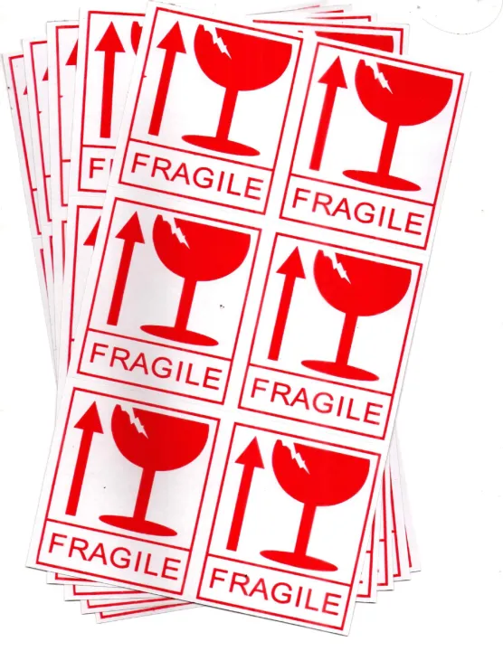 252 fragile sticker ( 7CM X 8.5CM ) Laser cut fragile stickers | Daraz.lk