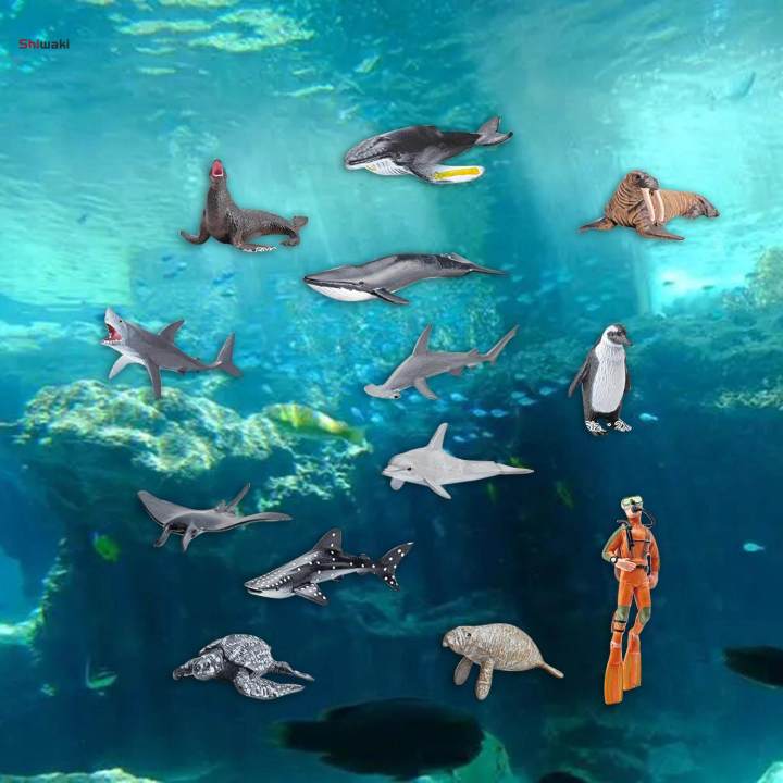13Pcs Marine Animal Set Creatures under The Sea Life Figure Realistic ...