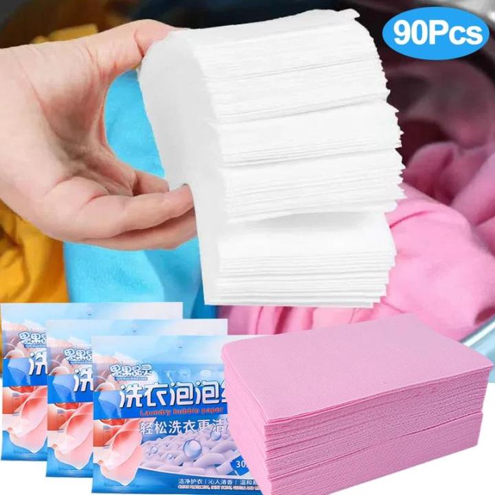30/90Pcs Laundry Tablets Strong Washing Powder Discs Laundry Soap ...