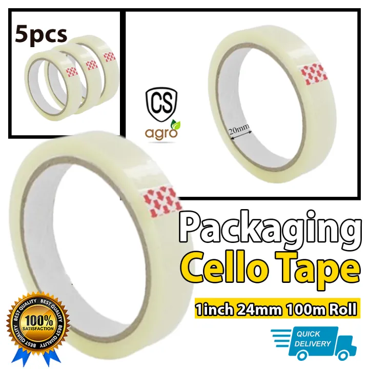 Cellotape Packaging Transparent Sellotape 1inch 24mm 5pcs 100M roll ...
