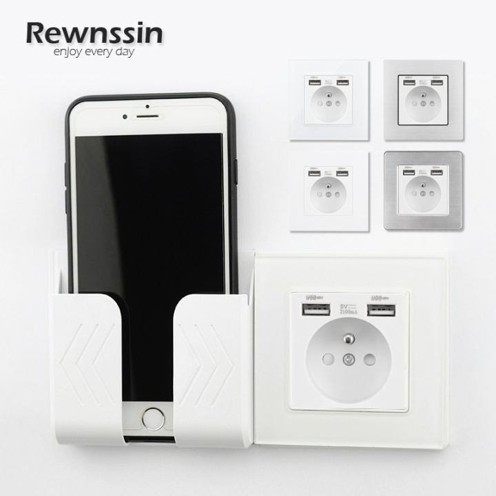 Rewnssin White Wall Power Sockets With Fr Plug Glass/plastic Panel ...