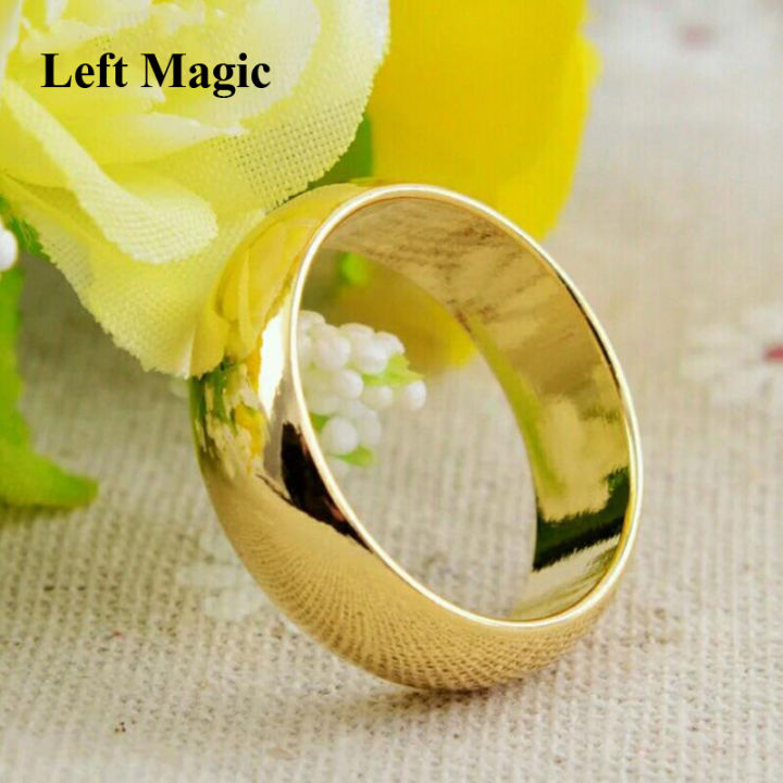 1 Pcs Gold Plate Ring Magic Tricks For Circular Arc Magnetic Ring 18mm ...