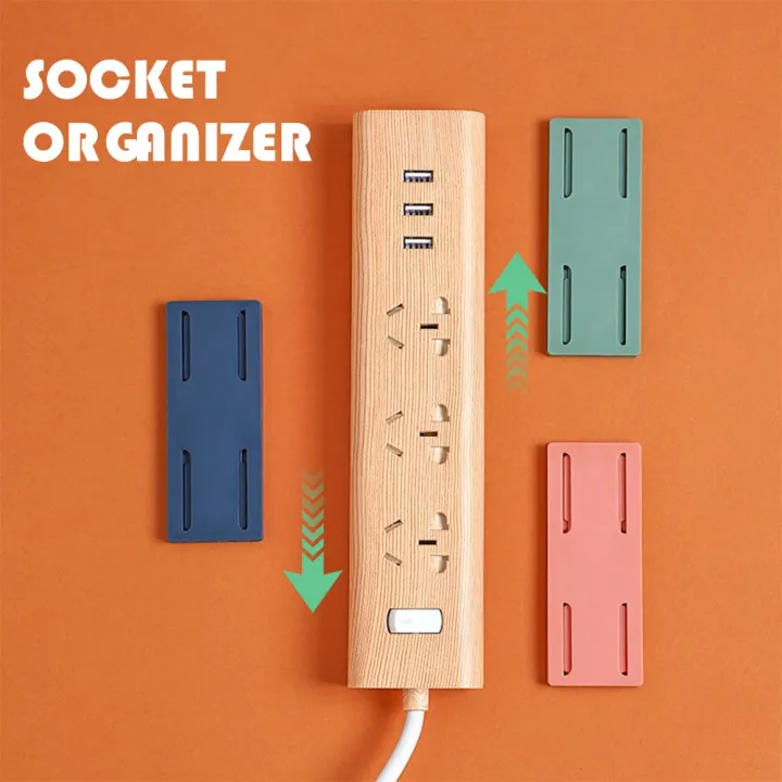 Office Wall Mount Adhesive Hook Wire Fixer Power Strip Hanger Socket ...