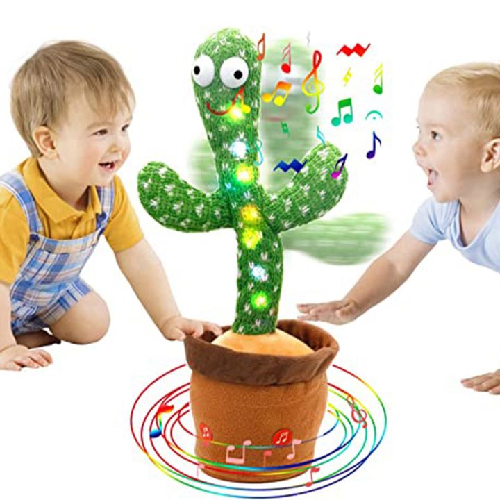 Rechargeable Dancing Singing Talking Cactus Plush Toy Electric 120 ...