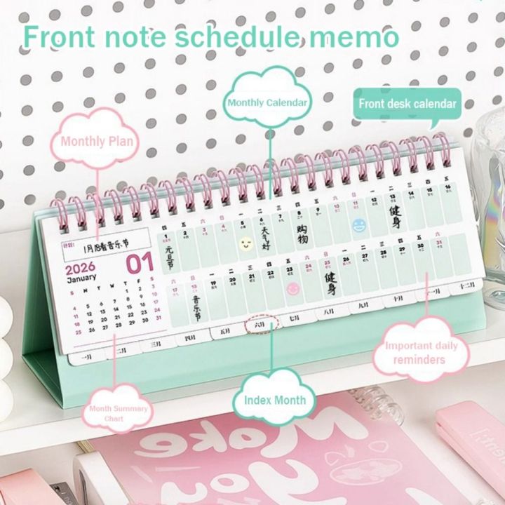 Practical Memo Notes 2026 Desk Calendar Coil Binding One Month to View ...