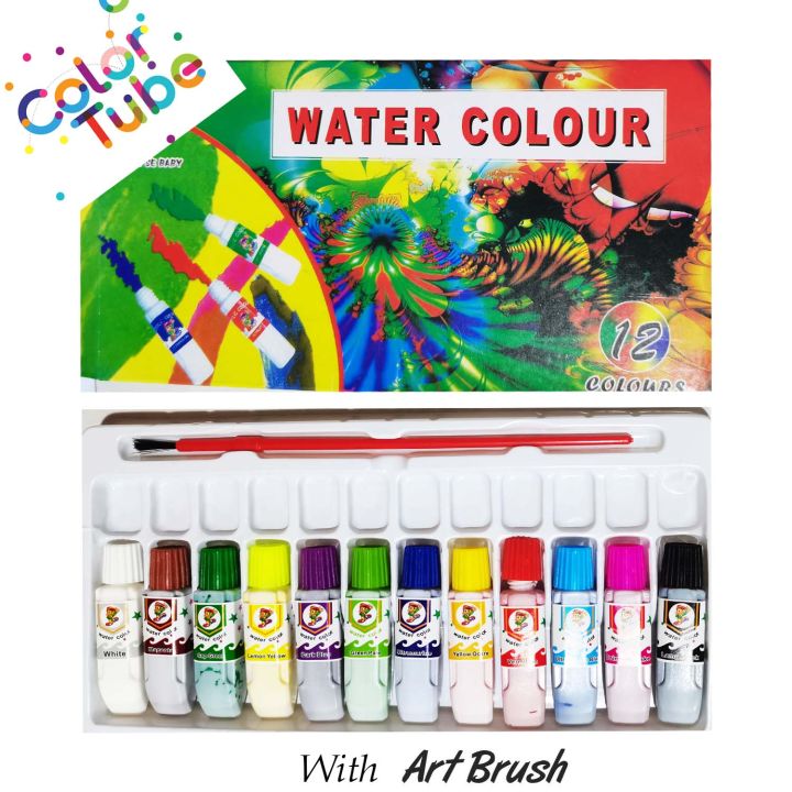 Tube colors 12 colors, water colors set for crafting, drawing and art ...