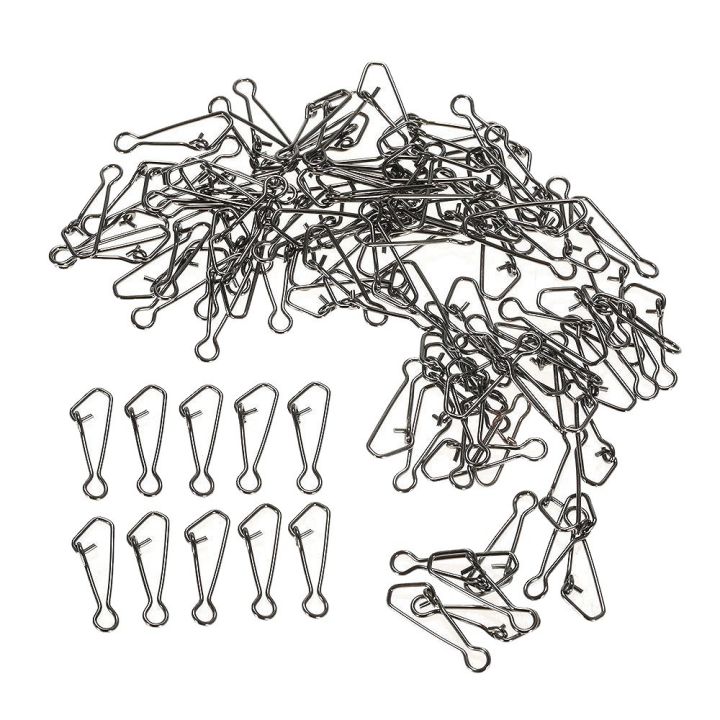 NXFDSIOZ 200 Pcs Fishing Hooked Snap Links Fishing Swivel Snap Hook ...