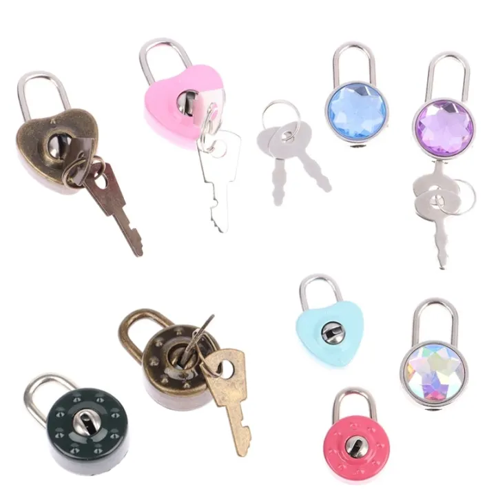1 s Mini Padlocks Key Lock With Key Luggage Lock For Zipper Bag ...