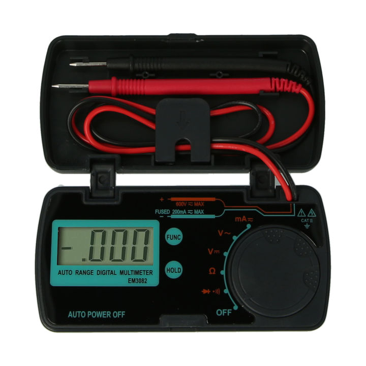 EM3082 Mini Digital Multimeter AC DC Volt AMP OHM LCD Voltmeter Auto ...