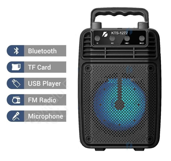 Wireless Portable Speaker KTS-1272 with Bluetooth, Mic Input, FM Radio, TF Memory Card Reader ...