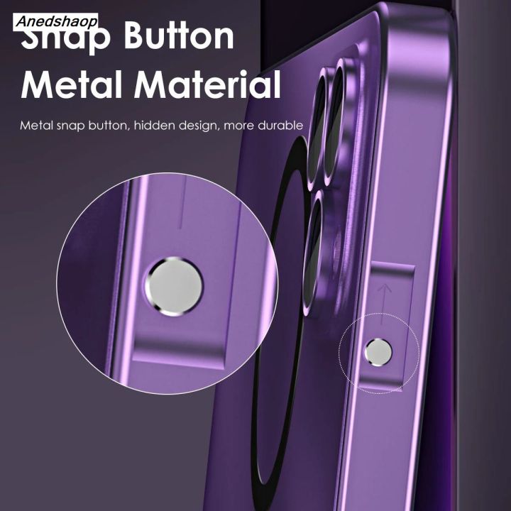 Anedshaop Metal Frame Phone Case For Iphone 13 12 14 15 Pro Max Plus ...