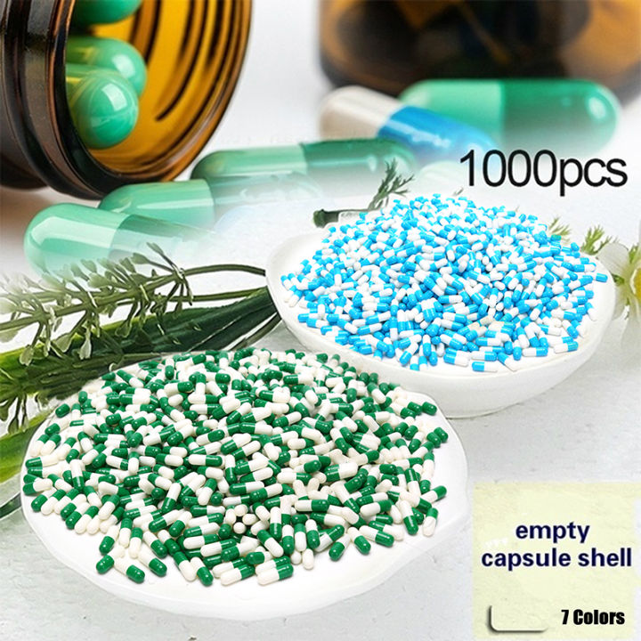1000Pcs Empty Hard Vacant Gelatin Capsule Size 2# Gel For Medicine ...