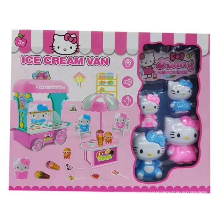 Ice-Cream Van With 4 Mini Cute Cats Set Toys | Daraz.lk