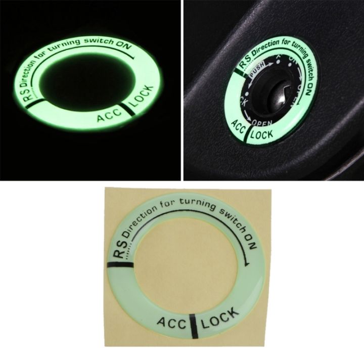 3d Car Styling Glow Key Ring Hole Sticker Lumunous Ignition Switch ...