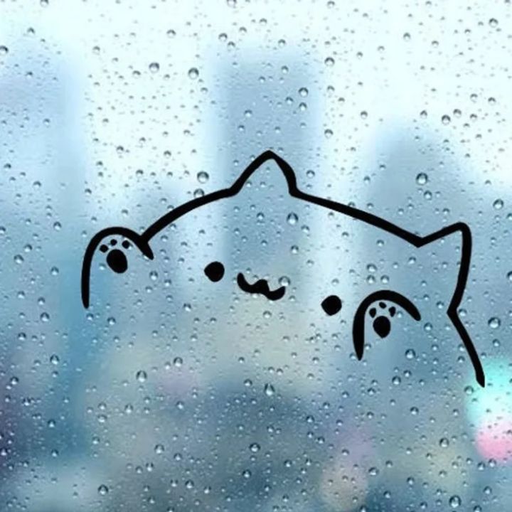 Black/White Bongo Cat Meme Kawai Car Body Sticker Vinyl Car Styling ...