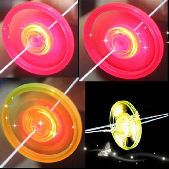 Flashing Yoyo Toy Outdoor Plastic Colorful LED Light Pulling Wire Flying Saucer Kids Classic Yo ...