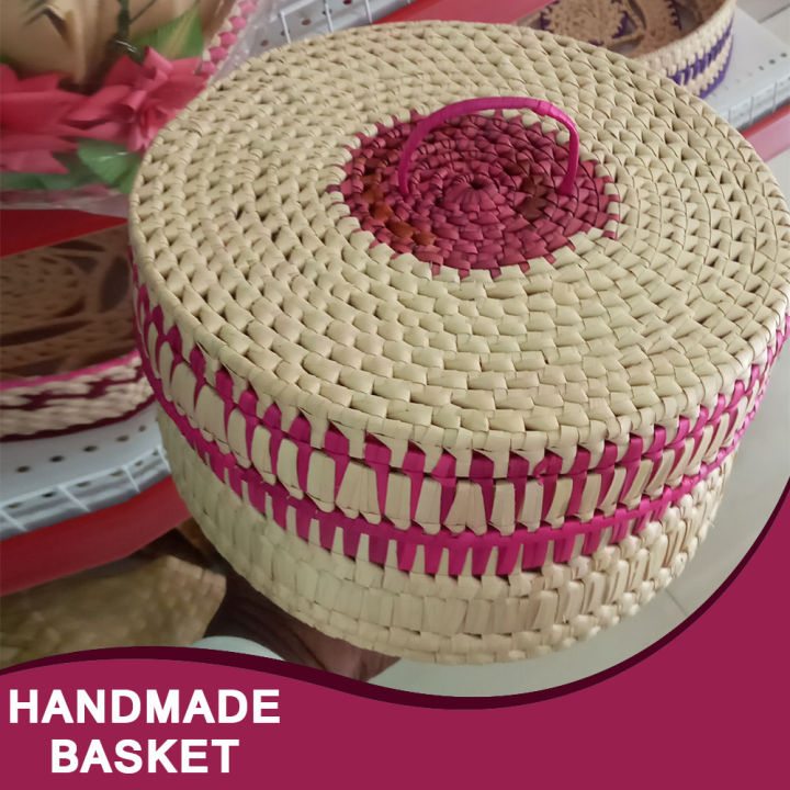 Eco friendly palmyra storage Reed Basket with lid | Daraz.lk