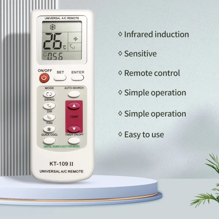 NEW KT109II Universal Air Conditioner Remote Control Replacement LCD ...
