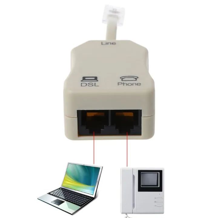 Portable Adsl Telephone Phone Fax In-Line Splitter Filter Network 1pc ...