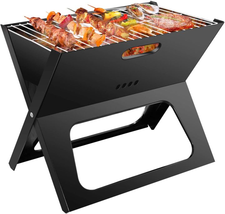 X Shape BBQ Grill BBQ Machine Easy Carry Foldable Iron Charcoal ...