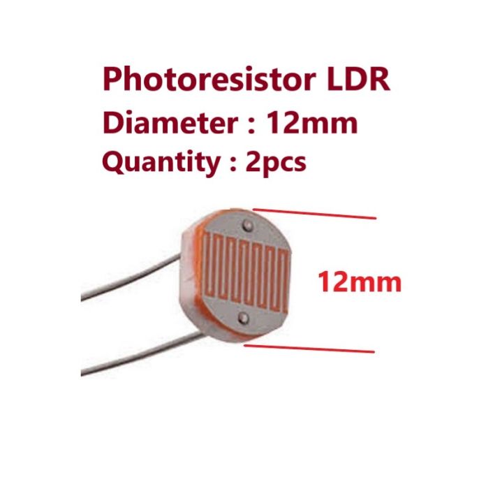 2 pcs of 12mm Photoresistor LDR | Daraz.lk