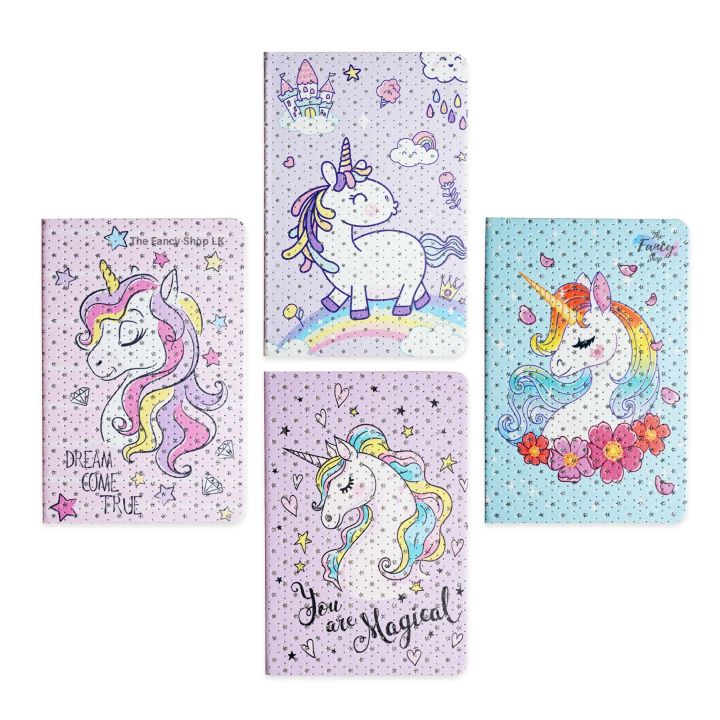 Fashion Notebook Hardcover A5 Autograph Diary for Girls Unicorn Design ...