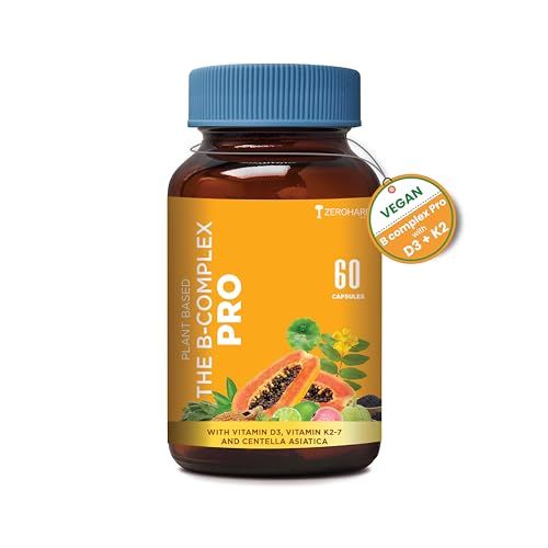 ZEROHARM Vitamin B Complex with Vitamin D3, Vitamin K2 & Centella ...