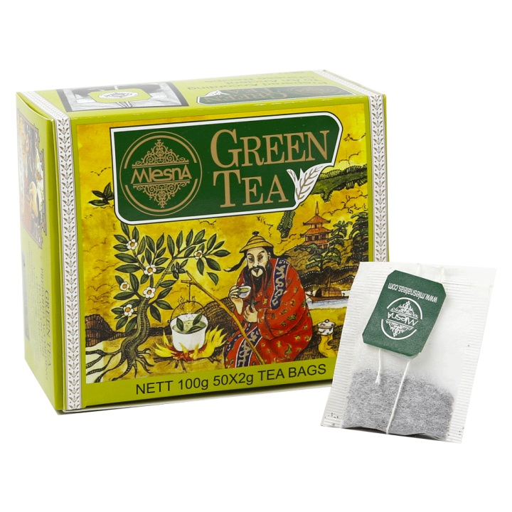 Mlesna Green Tea String & Tag 50 Tea Bags (100g) | Daraz.lk