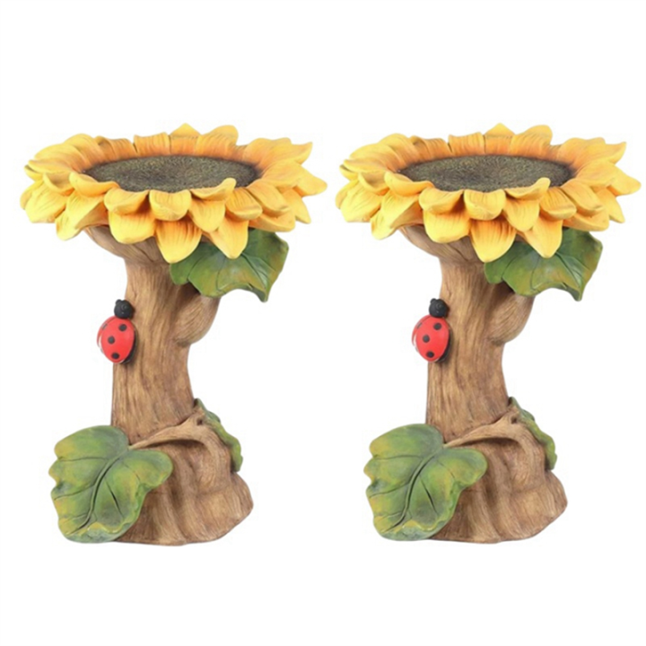 Polyresin Sunflower Bird Bath Pedestal,Handmade Sunflower Gifts | Daraz.lk