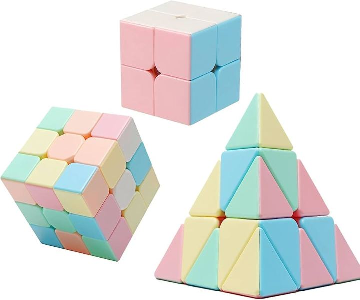 Neon Edition 2x2, 3x3, 4x4 Pyramid Speed Cube Professional Smooth Magic ...