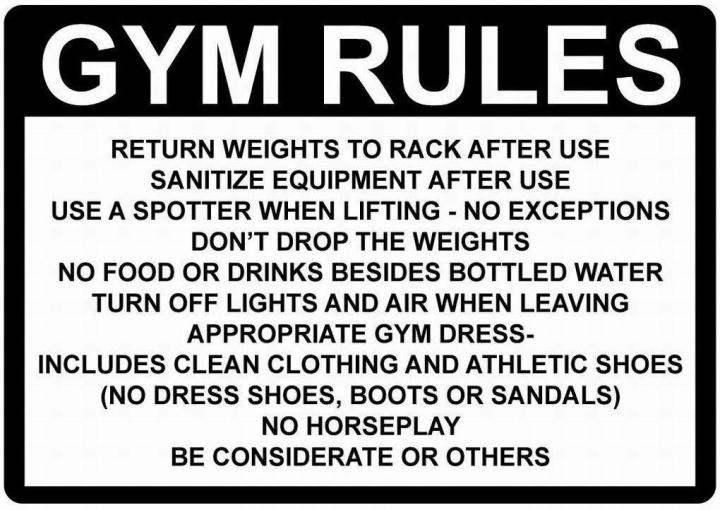 Ufcell Tin Signs Gym Rules Return Weights Rack After Use Sanitize ...