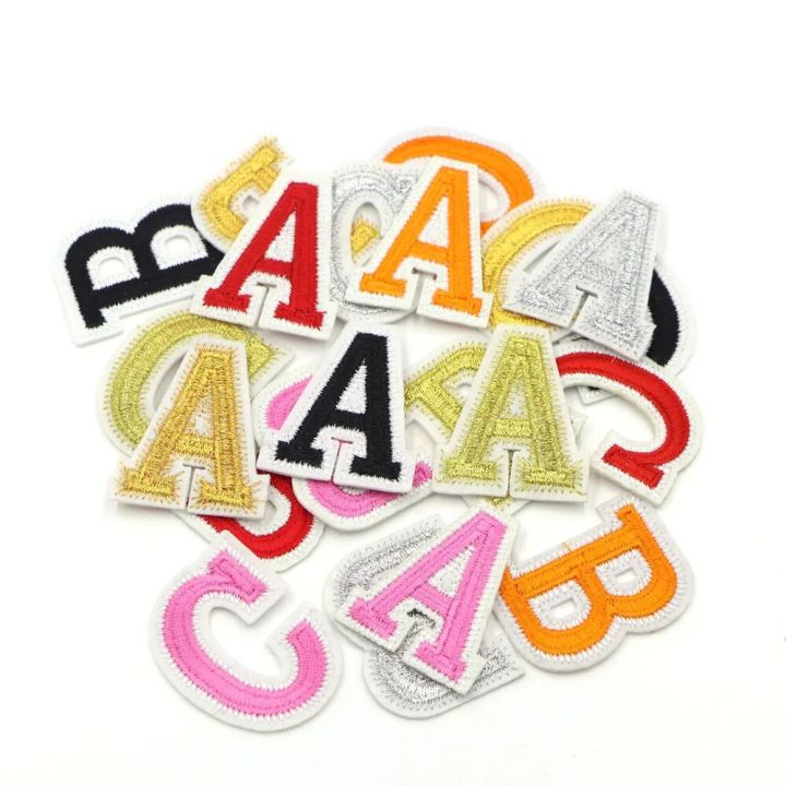 Reading Writing1PC 4.5CM Embroidery Letters Alphabet A-Z Patch Sew Iron ...