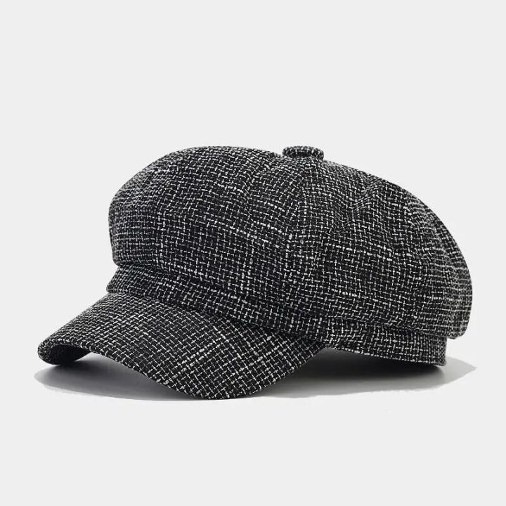 Four Seasons Acrylic Solid Octagonal Cap Beret Newsboy Cap Hat For Men ...