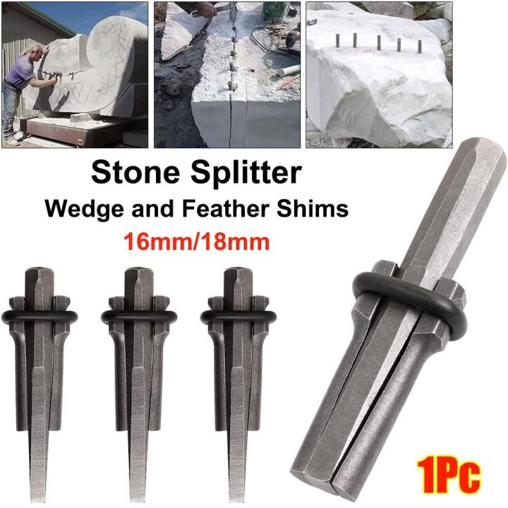 New Wedge Stone Splitter Heavy Duty Steel 16mm/18mm Rock Splitters ...