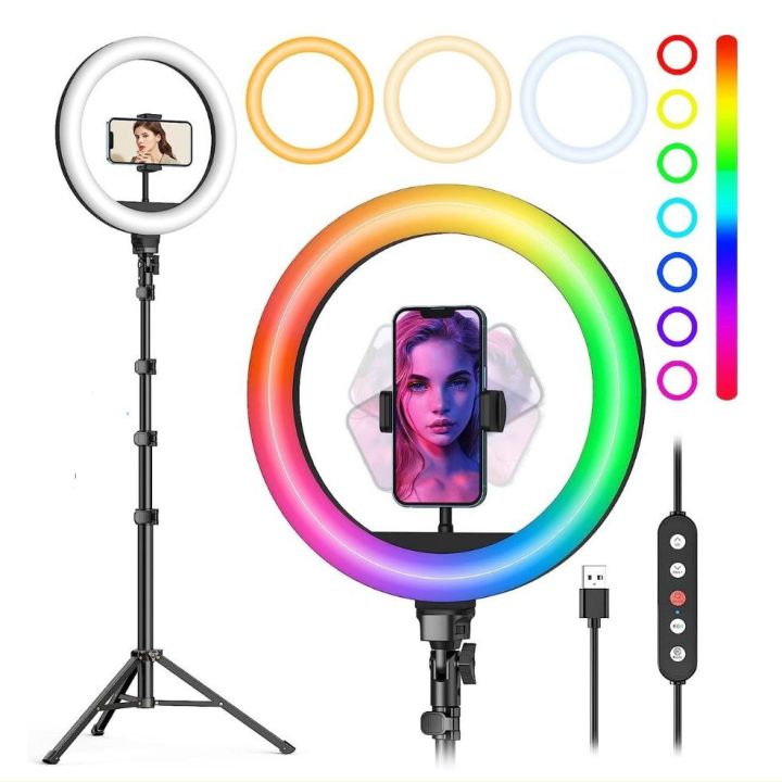 RGB 10-Inch Ring Light with 200cm Stand | Daraz.lk