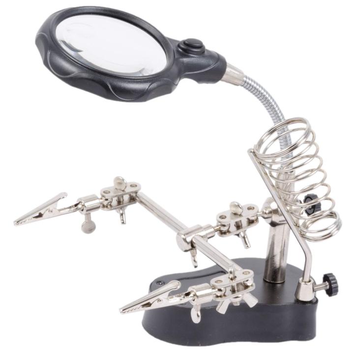 TE-801 Helping Hand Magnifier Led Light with Soldering Stand | Daraz.lk