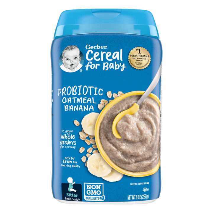 Gerber Cereal for Baby Probiotic Oatmeal Baby Cereal, Banana, 227G 6-8M | Daraz.lk