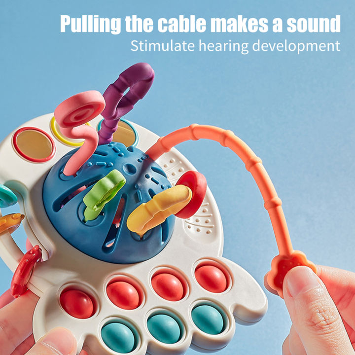 Baby Sensory Development Educational Toys Pull String Finger Grasp ...