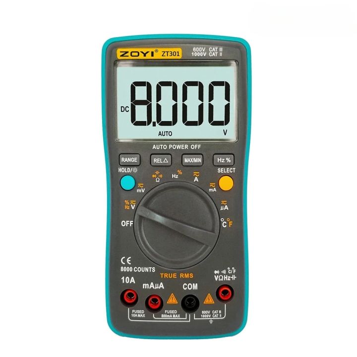 ZOYI ZT301 ZT302 ZT303 Digital Multimeter 19999 Counts True-RMS Back ...