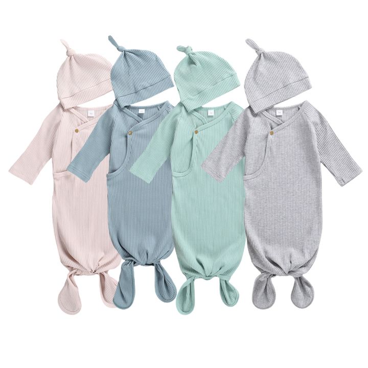 Fresh Solid Color Baby Quilt and Cap Silkworm Cocoon Type Newborn Wrap ...