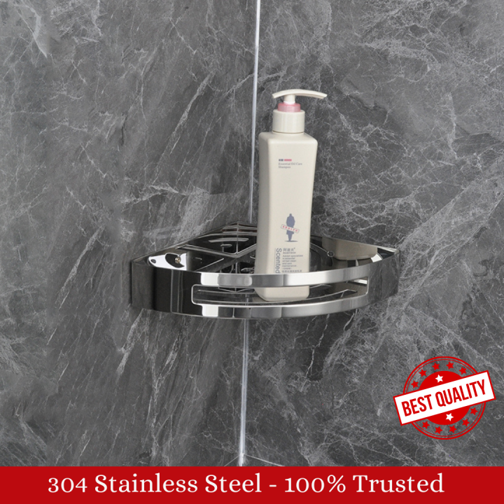 Corner Bathroom rack, 304 Stainless steel bathroom rack, wall mounted ...