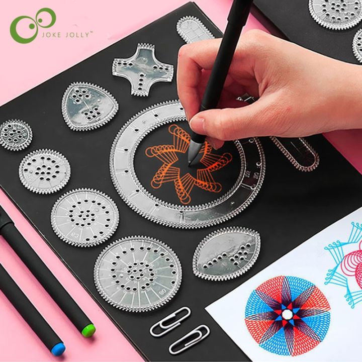 Spirograph Drawing Scratch Painting Toys Set Interlocking Gears Wheels ...