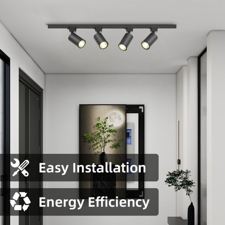 GU10 LED Track Lights Rail Spot Lighting for Living Room Kitchen ...