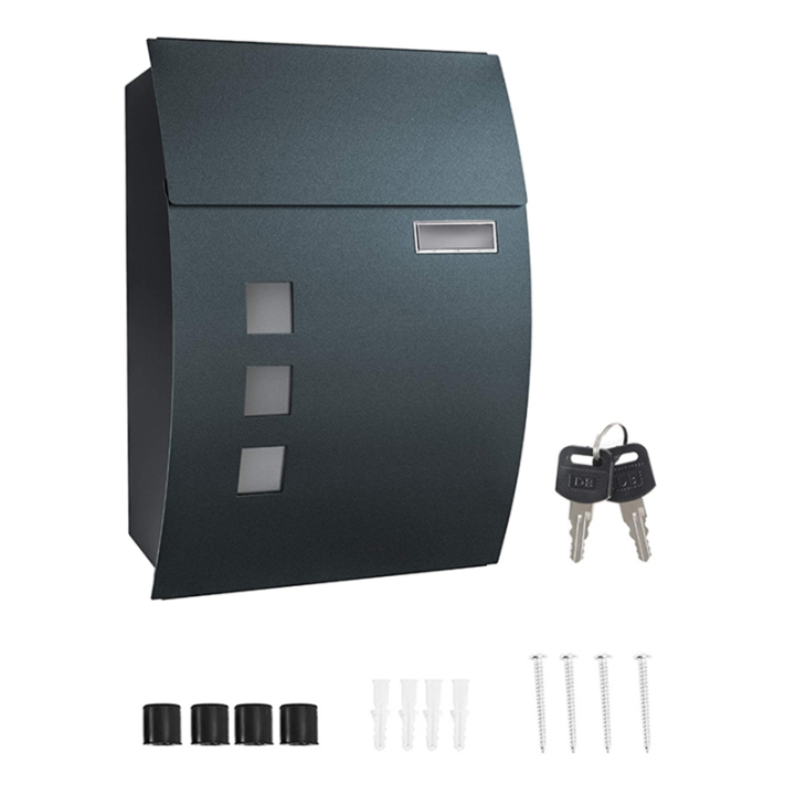 Wall Mounted Post Box Waterproof Mailbox for Outside Secure Letter Box ...