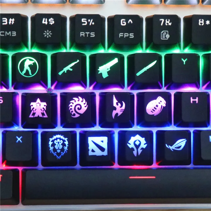Diy Pbt Keycaps Gaming Keyboard Keys Button Of Warcraft Dota Key Caps ...