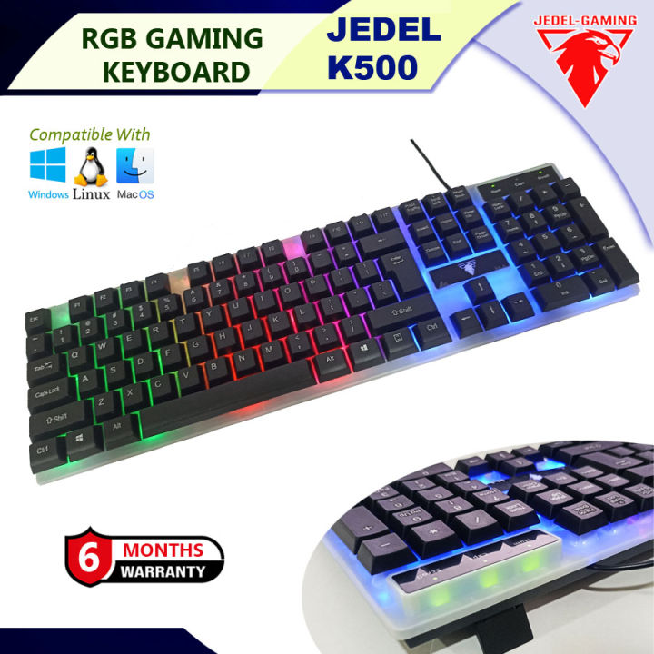 Jedel K500 Gaming Wired Back-Lit RGB Keyoboard | wired USB, colorful ...