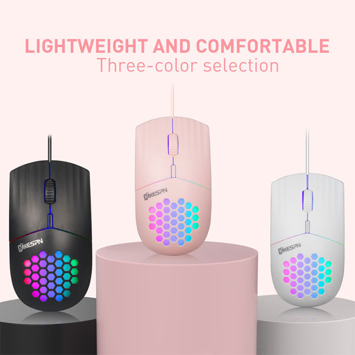 1600 DPI RGB Backlit Honeycomb Mouse Wired RGB Gaming Mouse USB/Type C ...