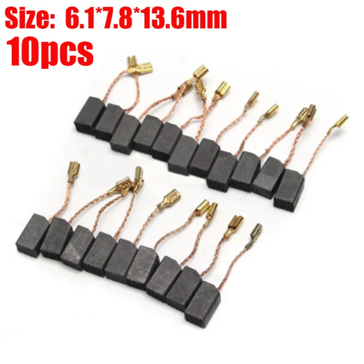 【HorizonShop】10PCS 6.1*7.8*13.6mm Graphite Copper Motor Carbon Brushes ...